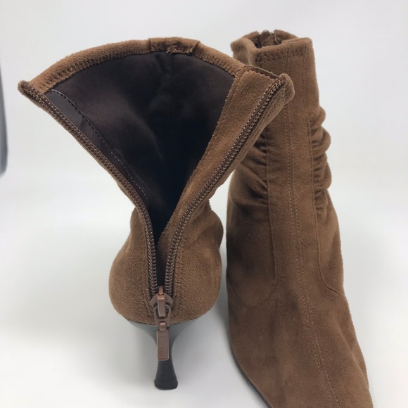 Casual Corner | Shoes | Casual Corner Brown Suede Booties Kitten Heel ...